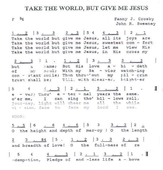 Take the world, but give me Jesus – Let Lost Get Found