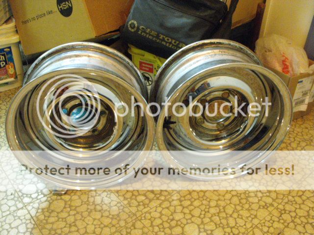 VINTAGE CHROME REVERSE WHEELS 4 1/2" FORD MOPAR AMC 14X6" NICE ...